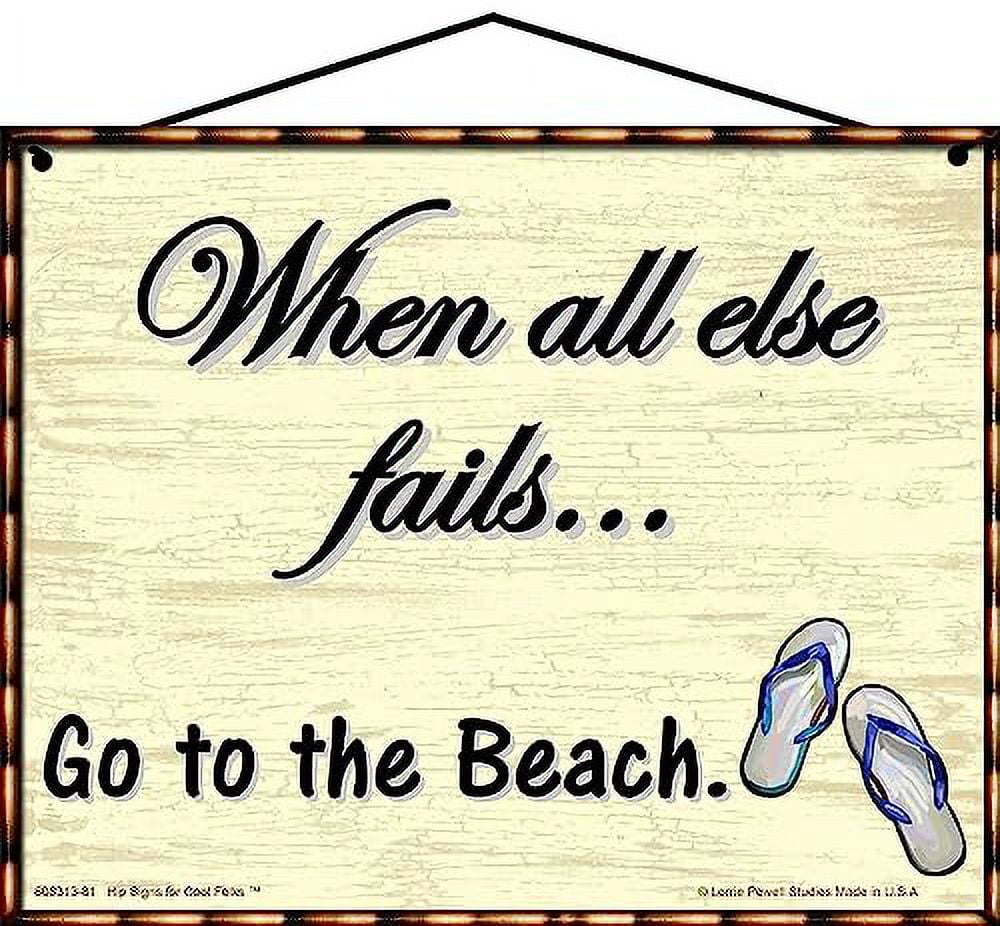 8x10 Vintage Style Beach Themed Sign "When All Else Fails Go To The ...