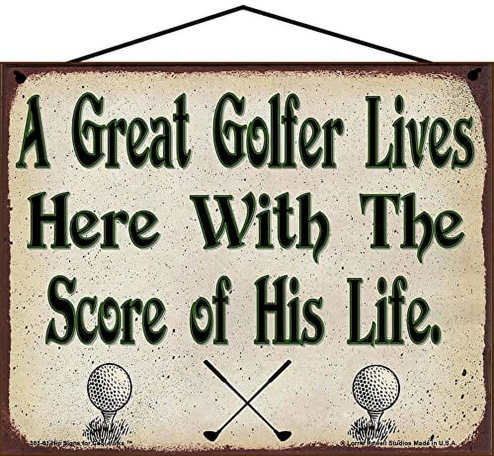8x10 Vintage Style Golf Themed Welcome Sign - A Great Golfer Lives Here ...