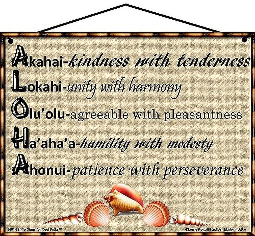 8x10 Vintage Style Hawaiian Themed Sign - Aloha Definition - Akahai ...