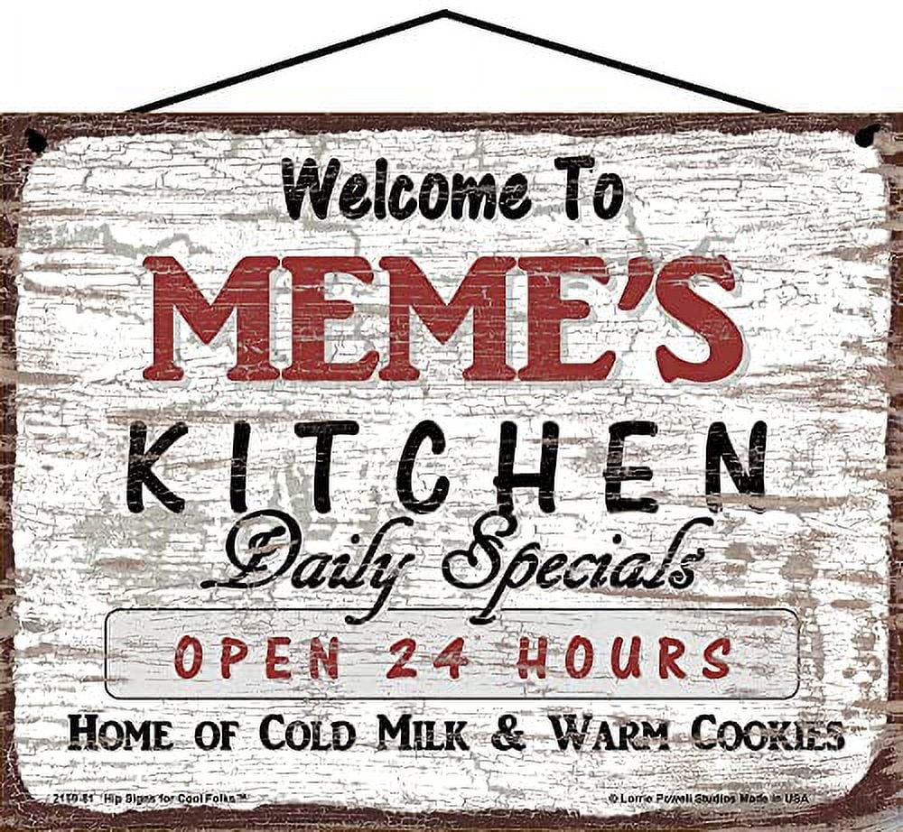 8x10 Vintage Style Kitchen Sign Welcome to Meme's Kitchen Daily ...