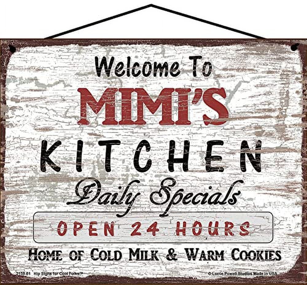 8x10 Vintage Style Kitchen Sign Welcome to Mimi's Kitchen Daily ...