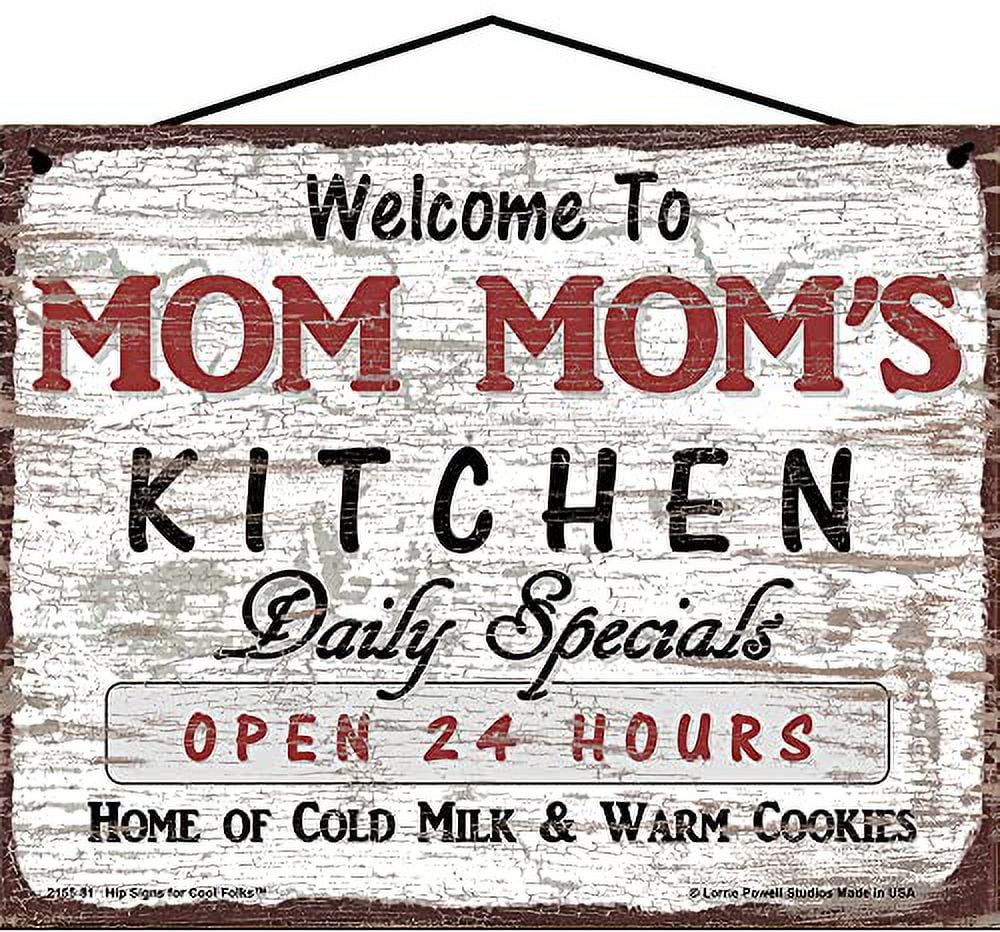 8x10 Vintage Style Kitchen Sign Welcome to Mom Mom's Kitchen Daily ...