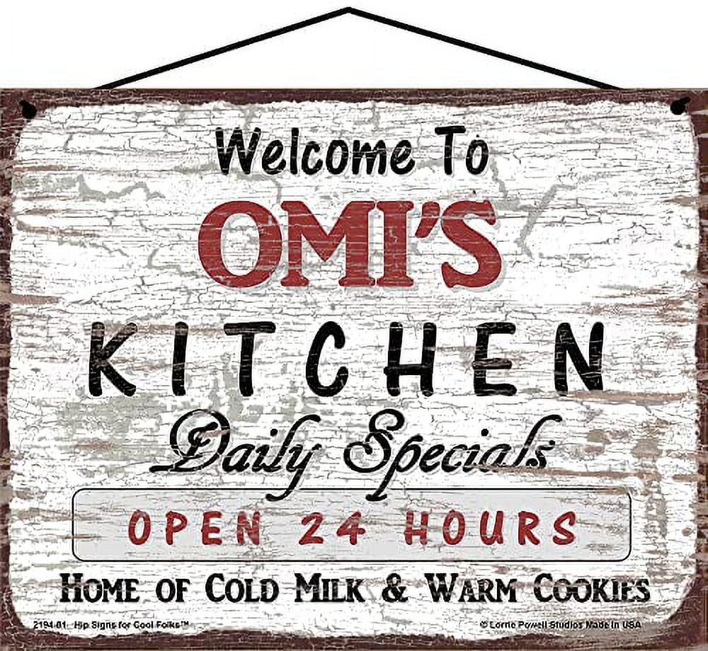 8x10 Vintage Style Kitchen Sign Welcome to Omi's Kitchen Daily Specials ...
