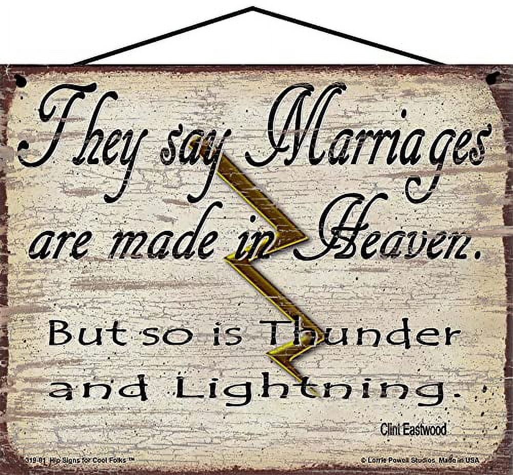 8x10 Vintage Style Marriage Quote Sign - Marriages Are Made in Heaven ...
