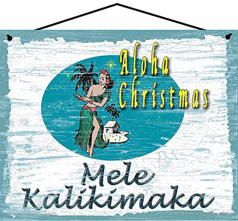 8x10 Vintage Style Sign Aloha Christmas Mele Kalikimaka with Hula ...