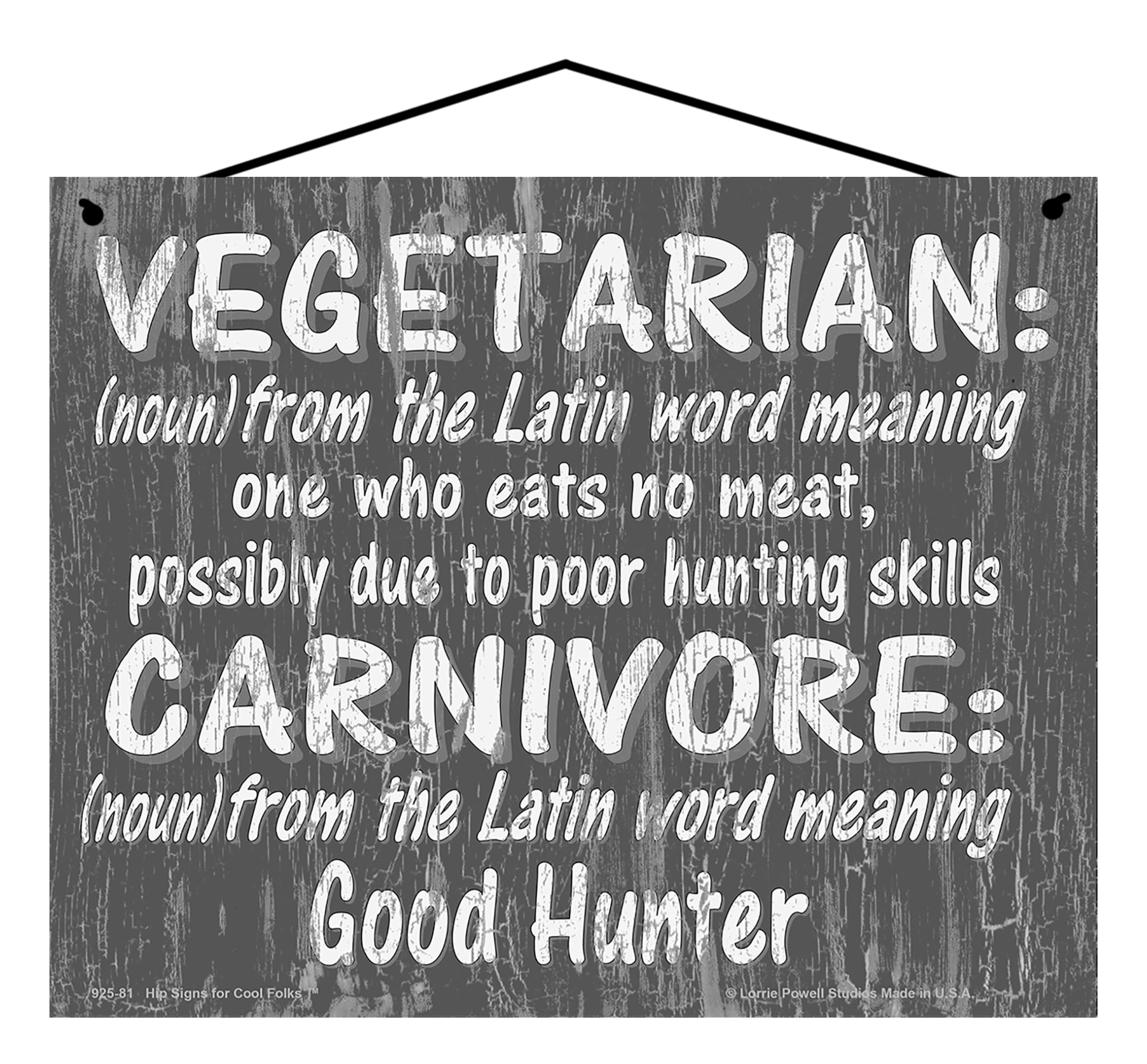 8x10 Vintage Style Sign with Slate Gray Design - Vegetarian and ...