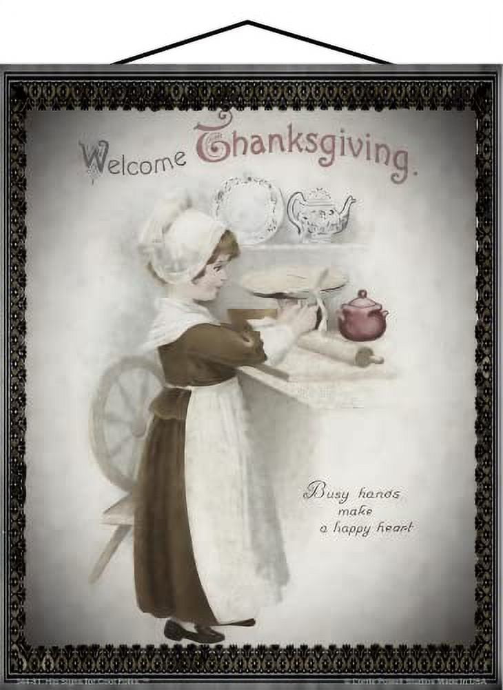 8x10 Vintage Style Sign Welcome Thanksgiving Busy Hands Make A Happy ...