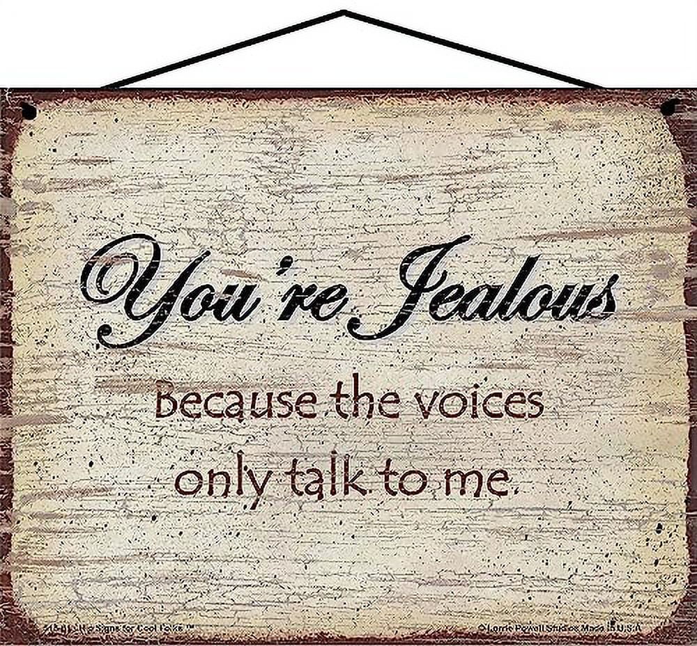 8x10 Vintage Style Sign - You're Jealous The Voices Only Talk To Me ...