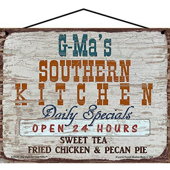8x10 Vintage Style Southern Kitchen Sign: "G-Ma's Southern Kitchen ...