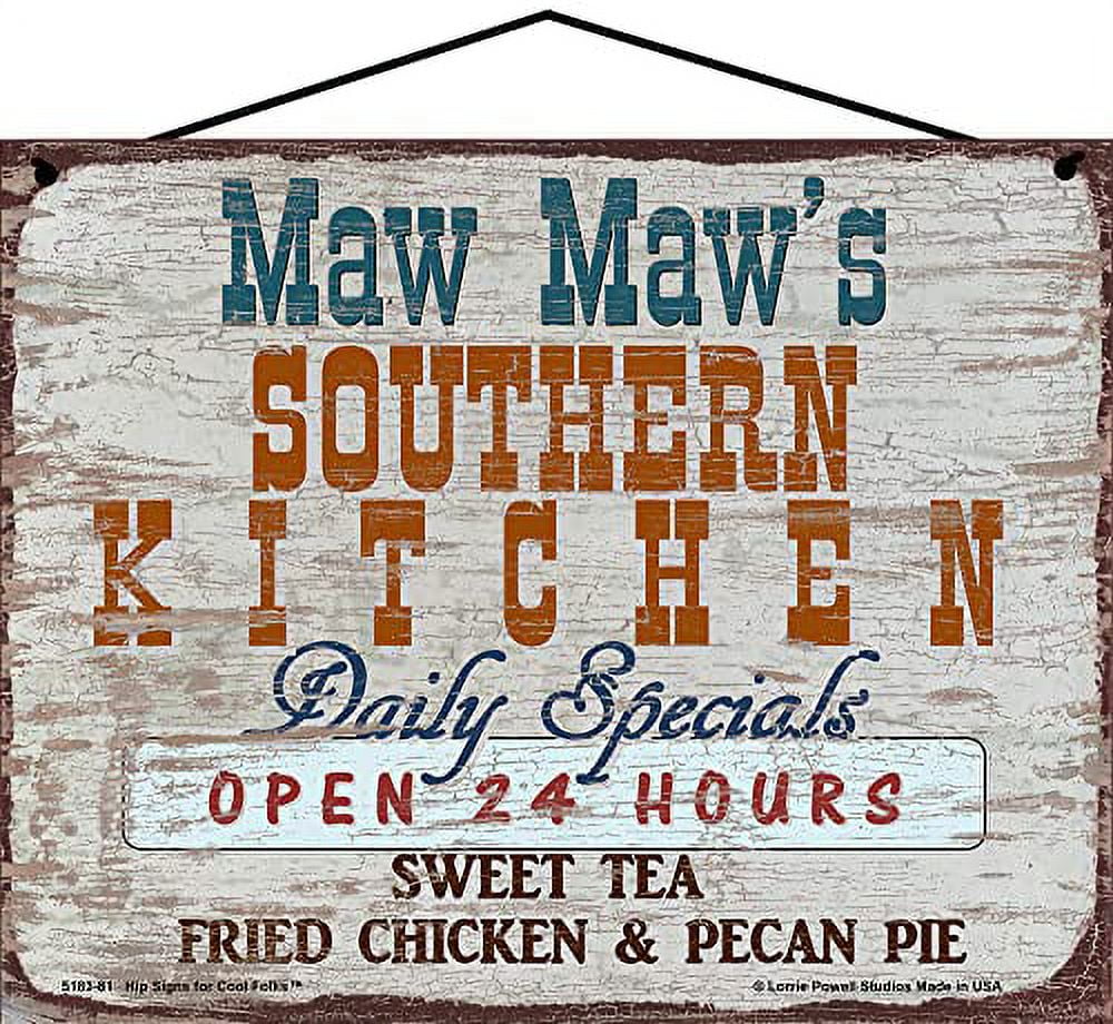8x10 Vintage Style Southern Kitchen Sign: "Maw Maw's Southern Kitchen ...