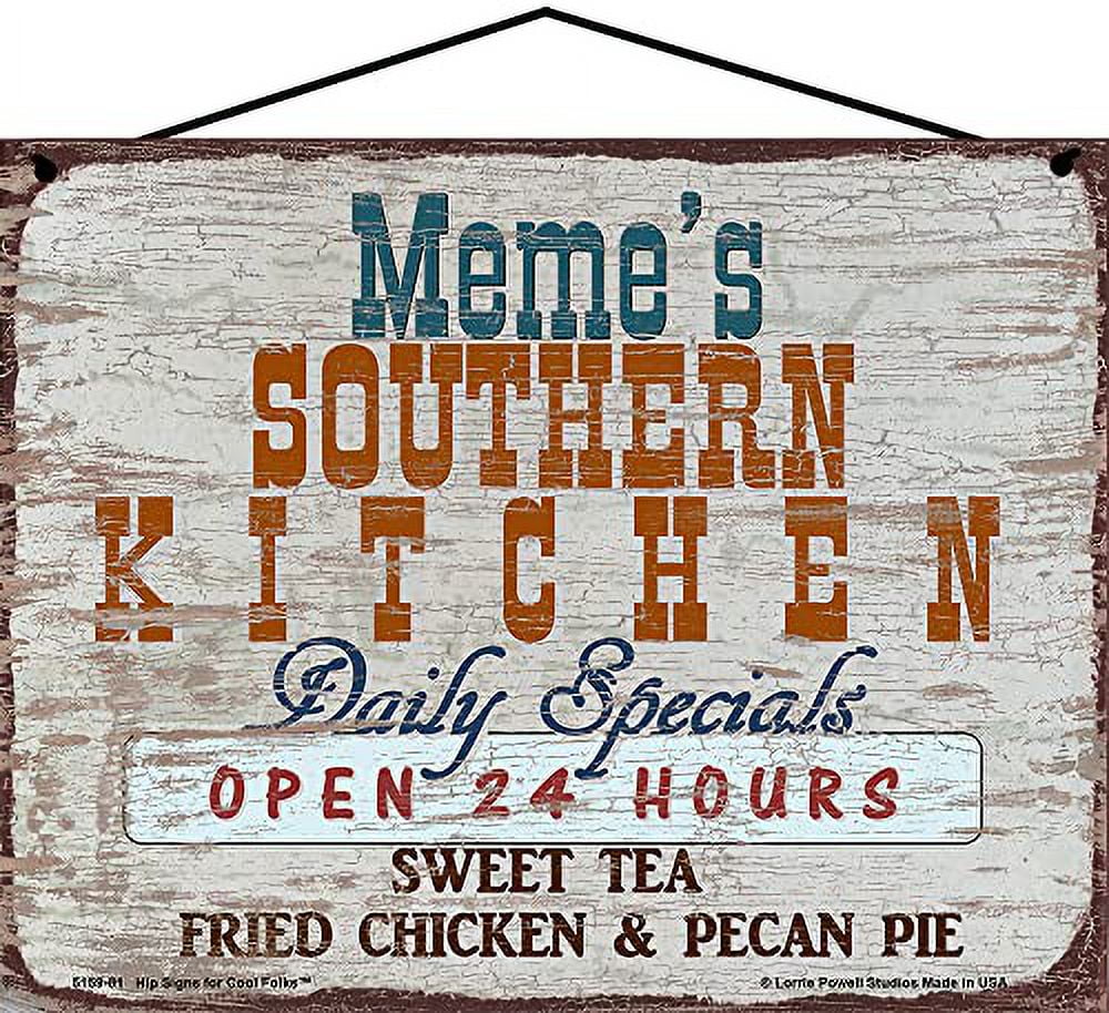 8x10 Vintage Style Southern Kitchen Sign: "Meme's Southern Kitchen ...