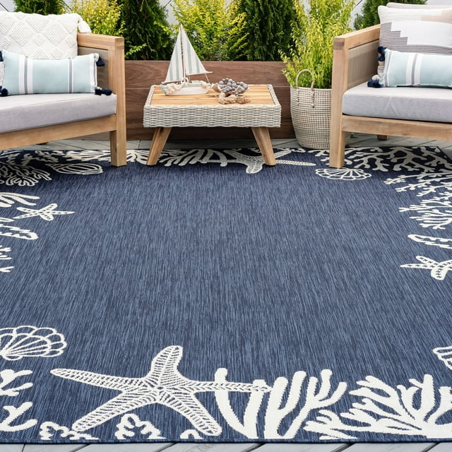 8x10 Water Resistant, Large Indoor Outdoor Rugs for Patios, Front Door ...