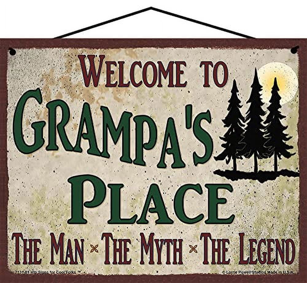 8x10 Welcome to Grampa's Place Sign with Pine Trees Nature Scene The ...