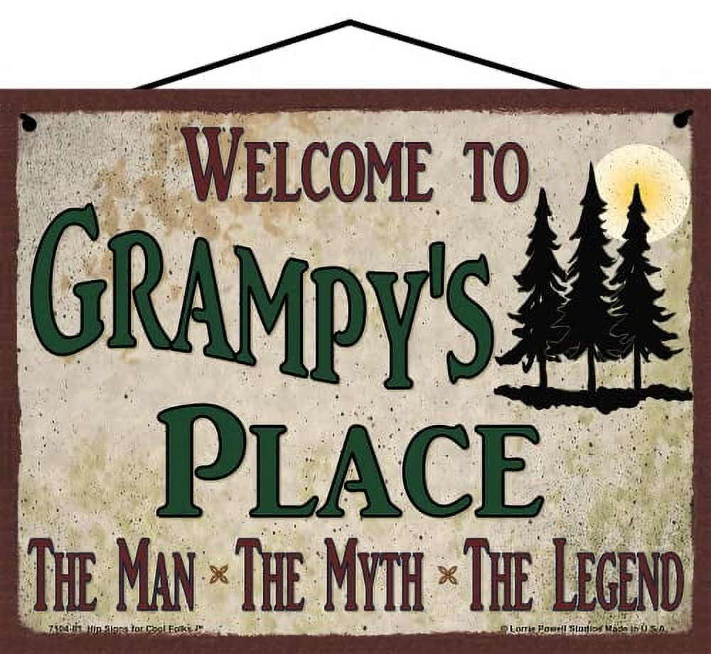 8x10 Welcome to Grampy's Place Sign with Pine Trees Nature Scene The ...
