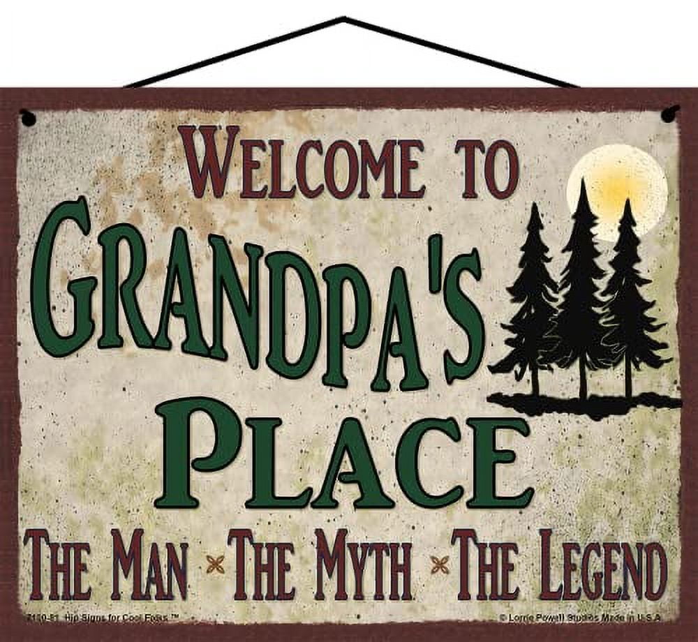 8x10 Welcome to Grandpa's Place Sign with Pine Trees Nature Scene The ...