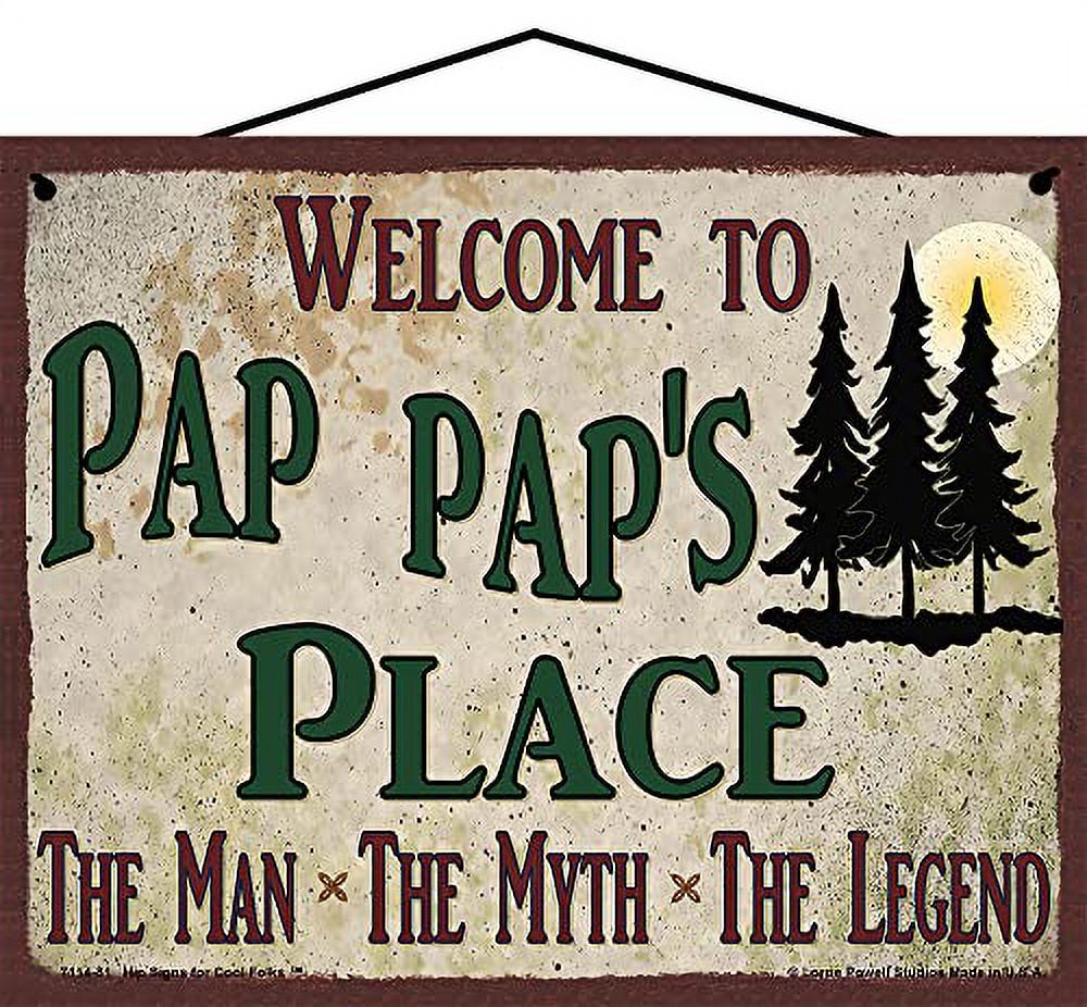 8x10 Welcome to Pap Pap's Place Sign with Pine Trees Nature Scene The ...