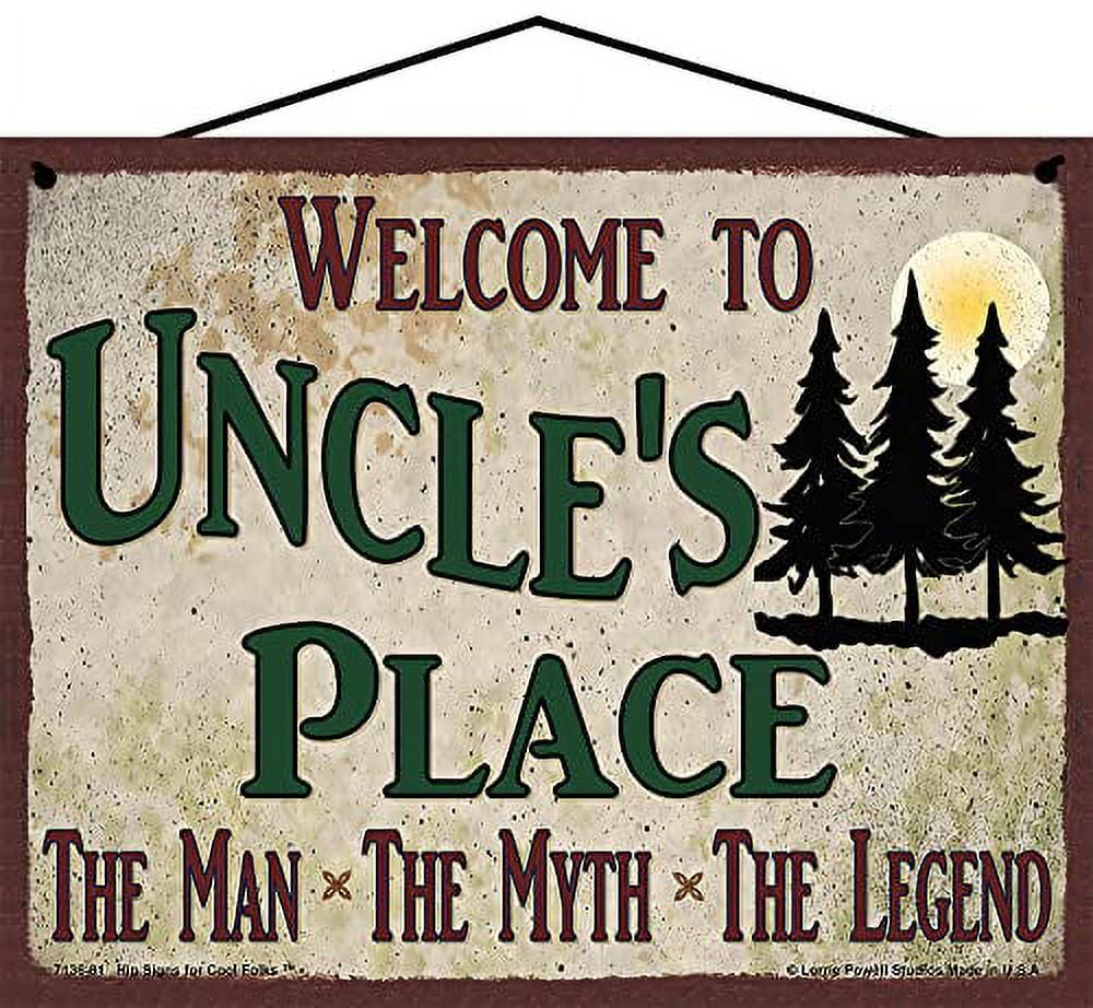 8x10 Welcome to Uncle's Place Sign with Pine Trees Nature Scene The Man ...