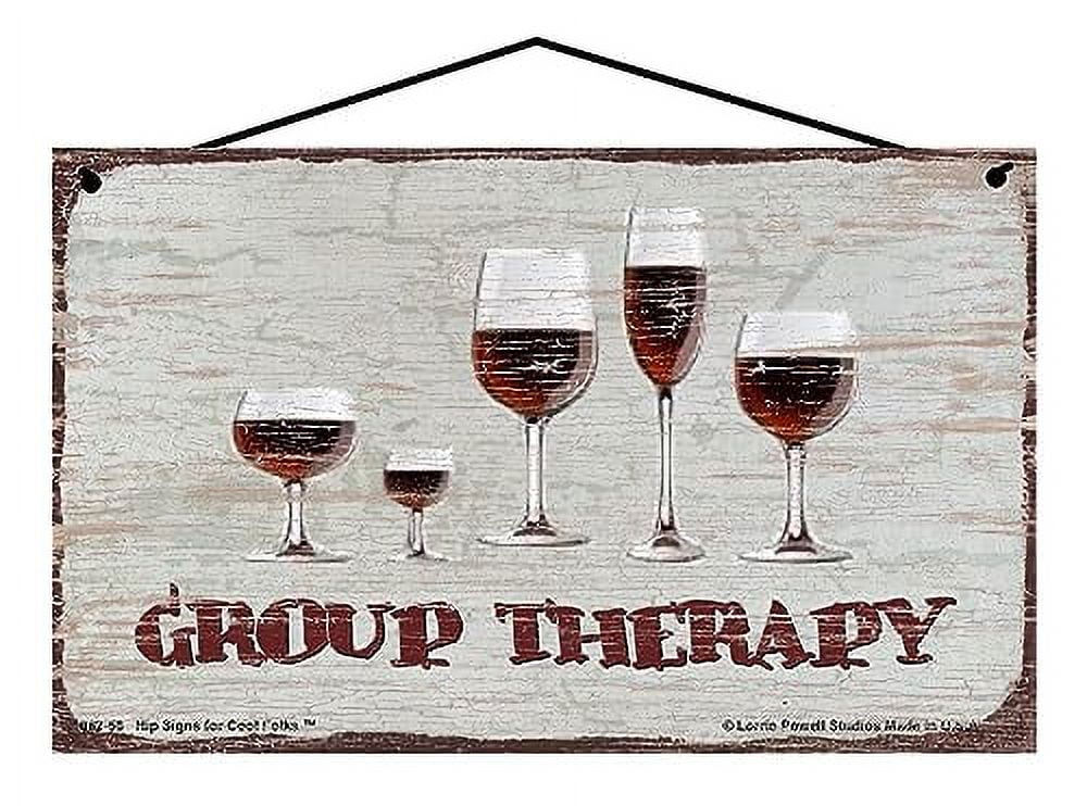 8x10 Wine Sign - Group Therapy - Vintage Style Decor, Wine Enthusiast ...