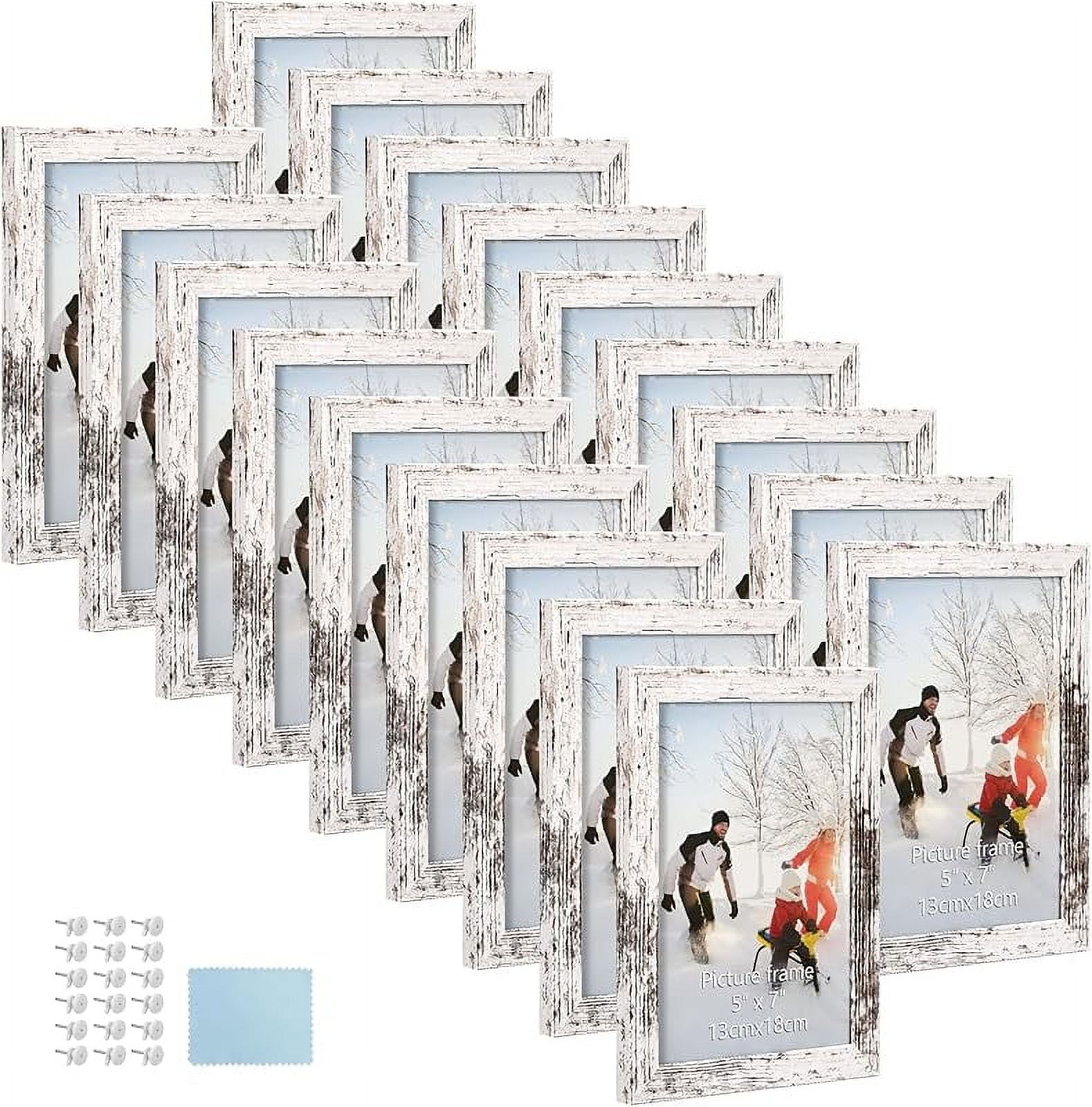 8x10 Wood Grain Picture Frame Bulk, Set of 18, Distressed Brown Wood ...