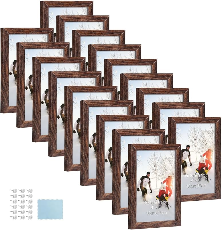 8x10 Wood Grain Picture Frame Bulk, Set of 18, Distressed White Wood ...
