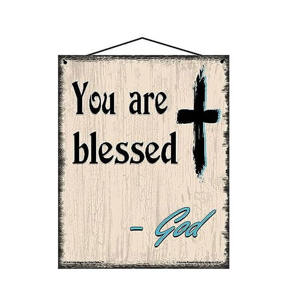 8x10 You Are Blessed God Quote Sign - Religious Themed Home Décor with ...