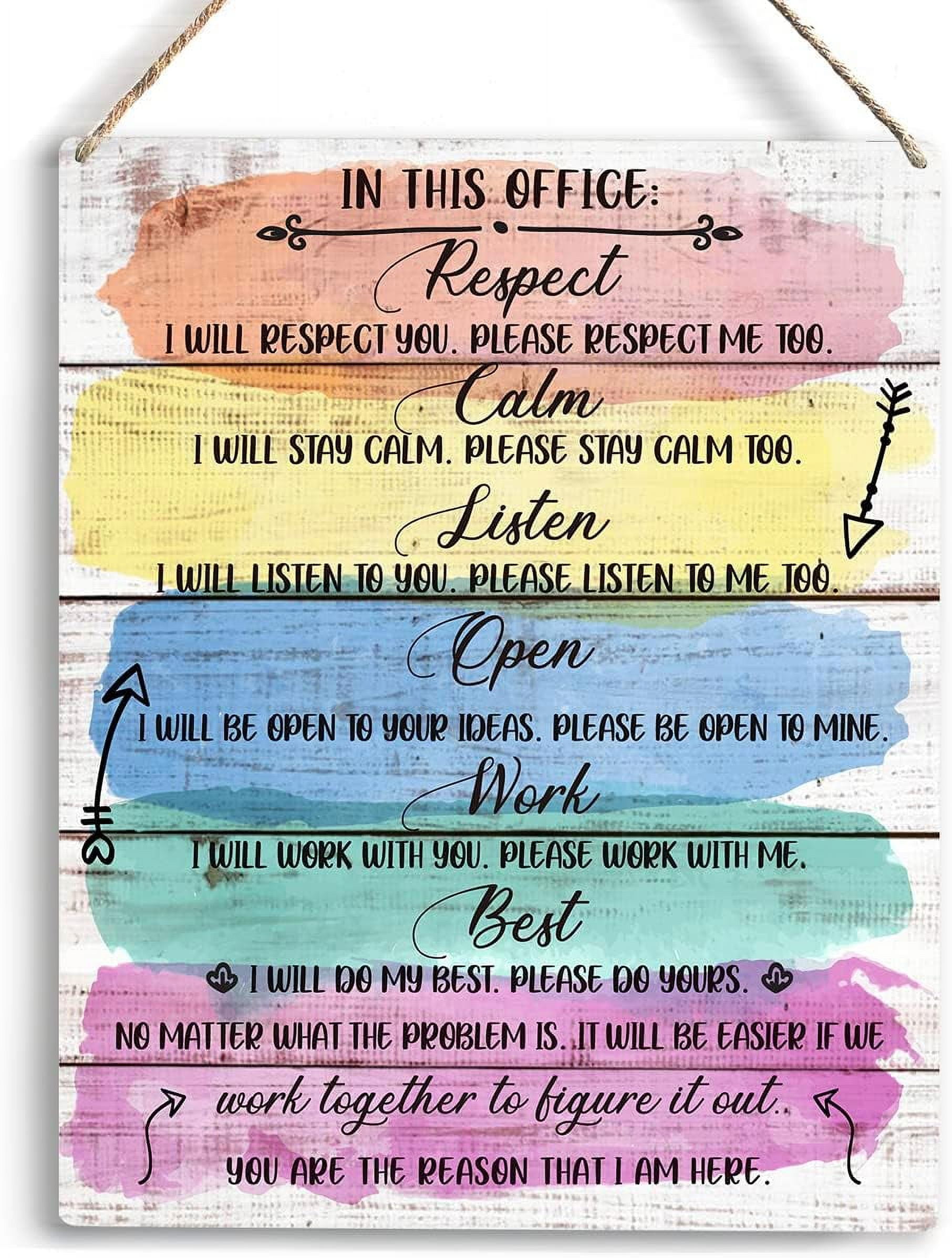 8x10 inch Inspirational Classroom Decor In This Office I Will Respect ...