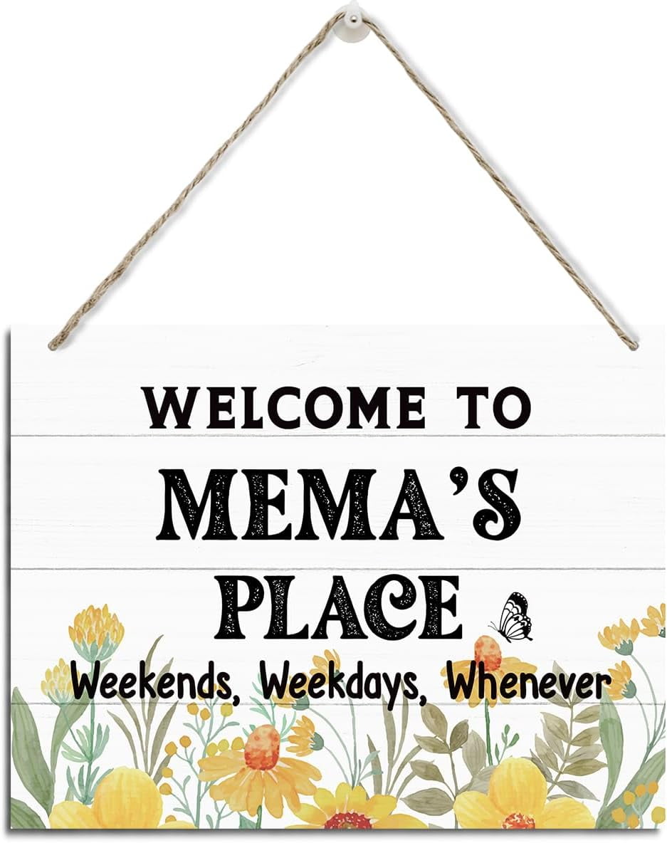 8x10 inch Mema's Place Sign,Welcome Decor for Mema's Home,Rustic ...