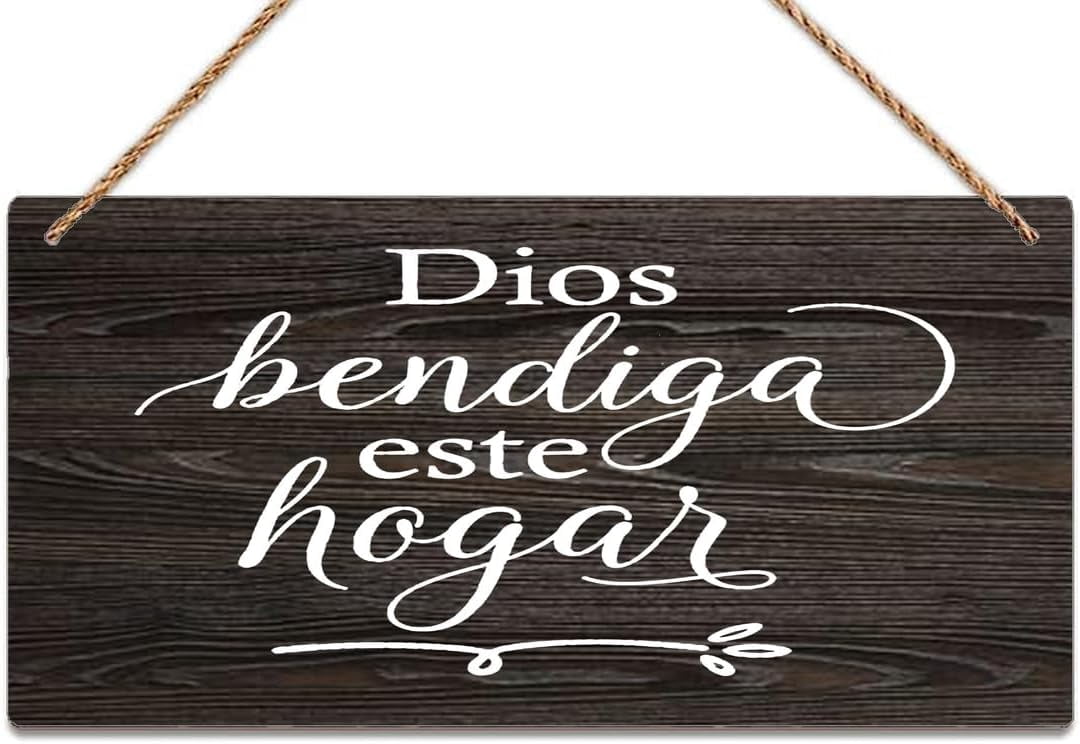 8x10 inch Wall Decor Wood Sign Spanish Sign God Bless Our Home Spanish ...