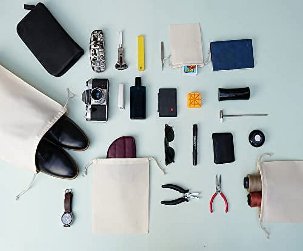 8x10 inches Natural Cotton Double Drawstring Reusable Produce Muslin ...