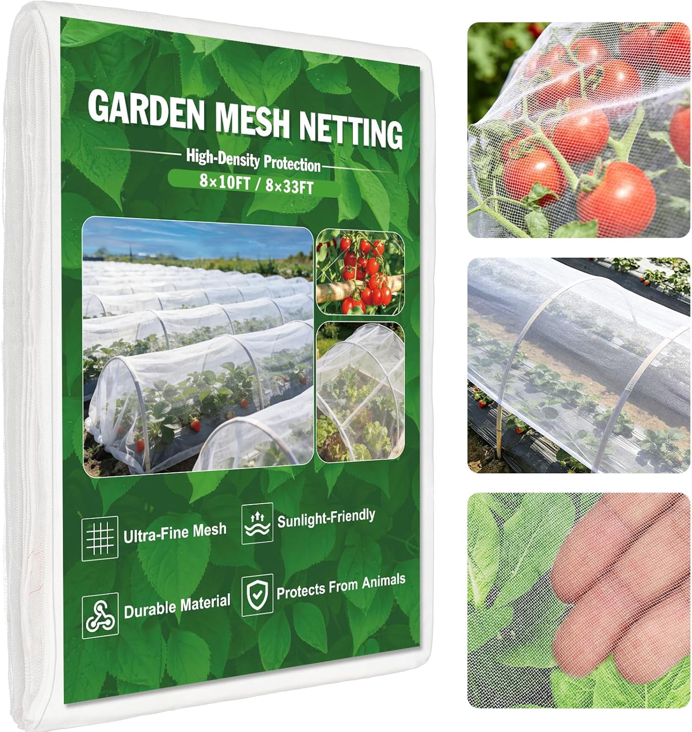 8x10FT Ultra-Fine Mesh PE Cover for Vegetables Fruits Garden Row Cover ...