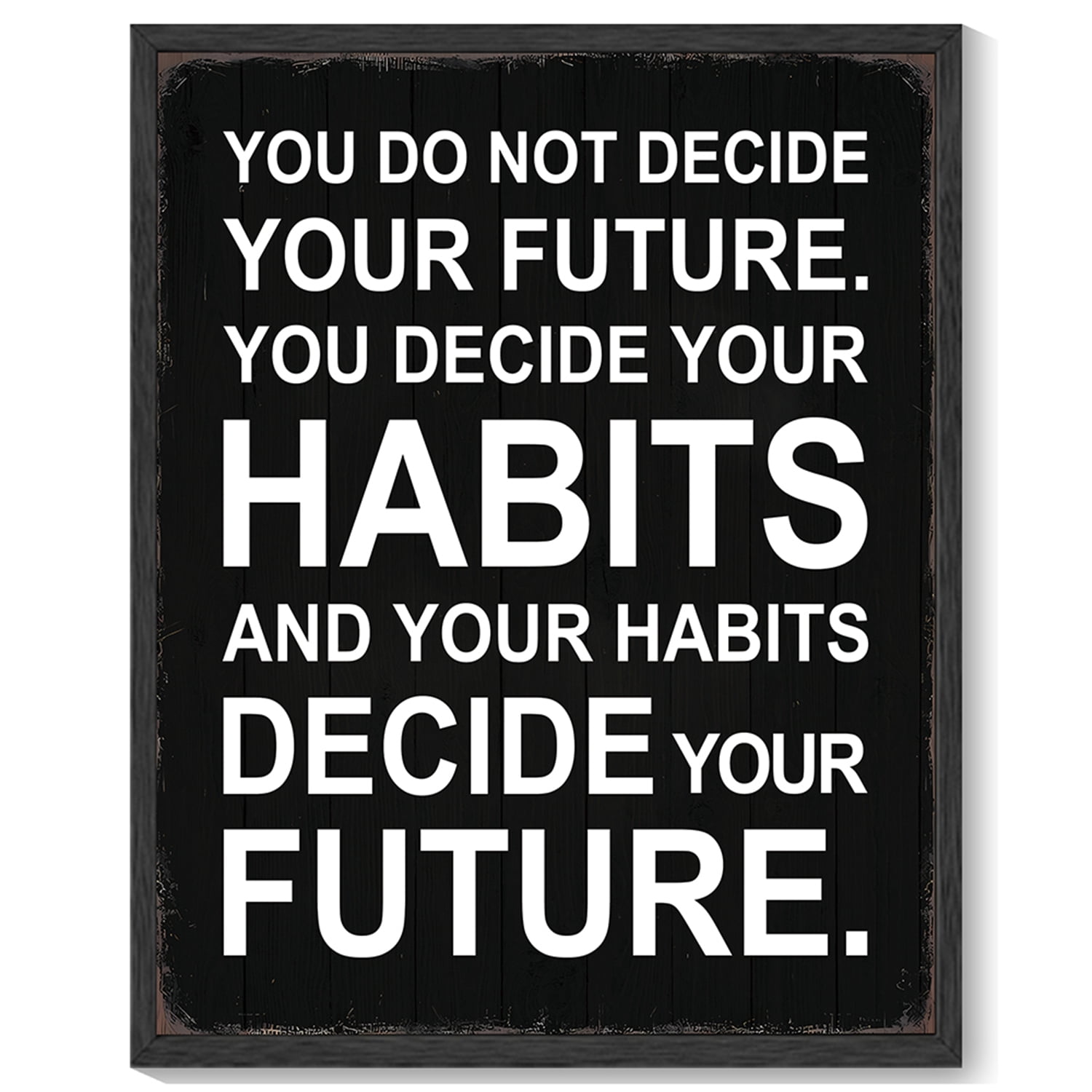 8x10in Black Framed Inspirational Wall Art Habits Decide Future ...
