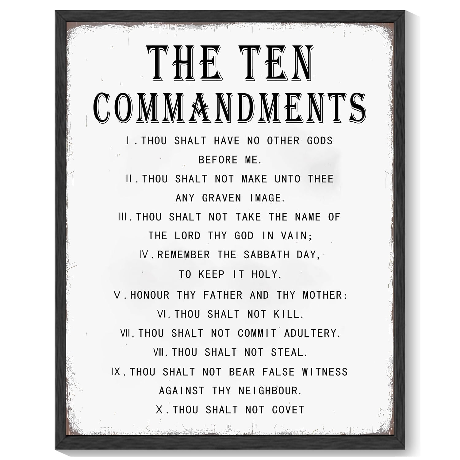 8x10in Black Framed Inspirational Wall Art Motivational Bible Verse Ten ...