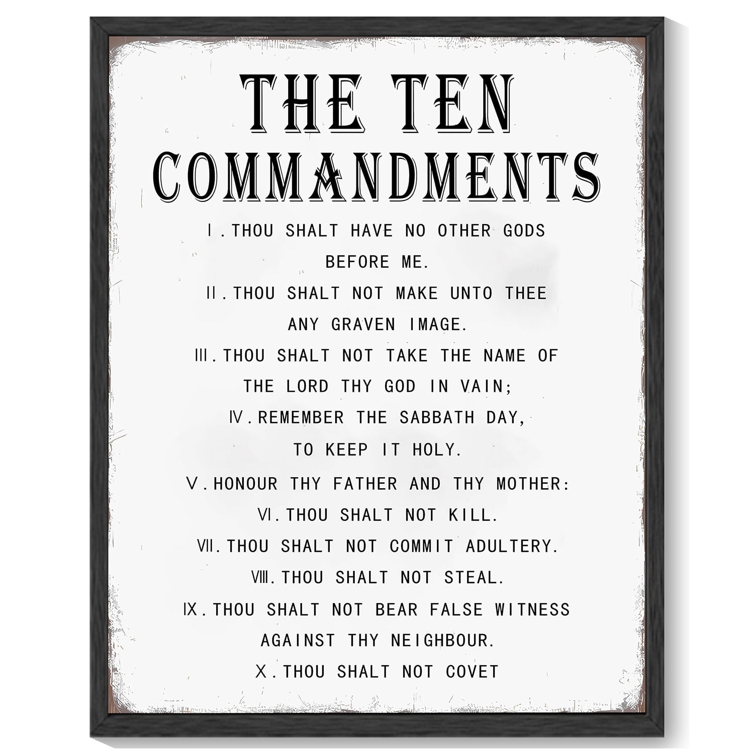 8x10in Black Framed Inspirational Wall Art Motivational Bible Verse Ten ...