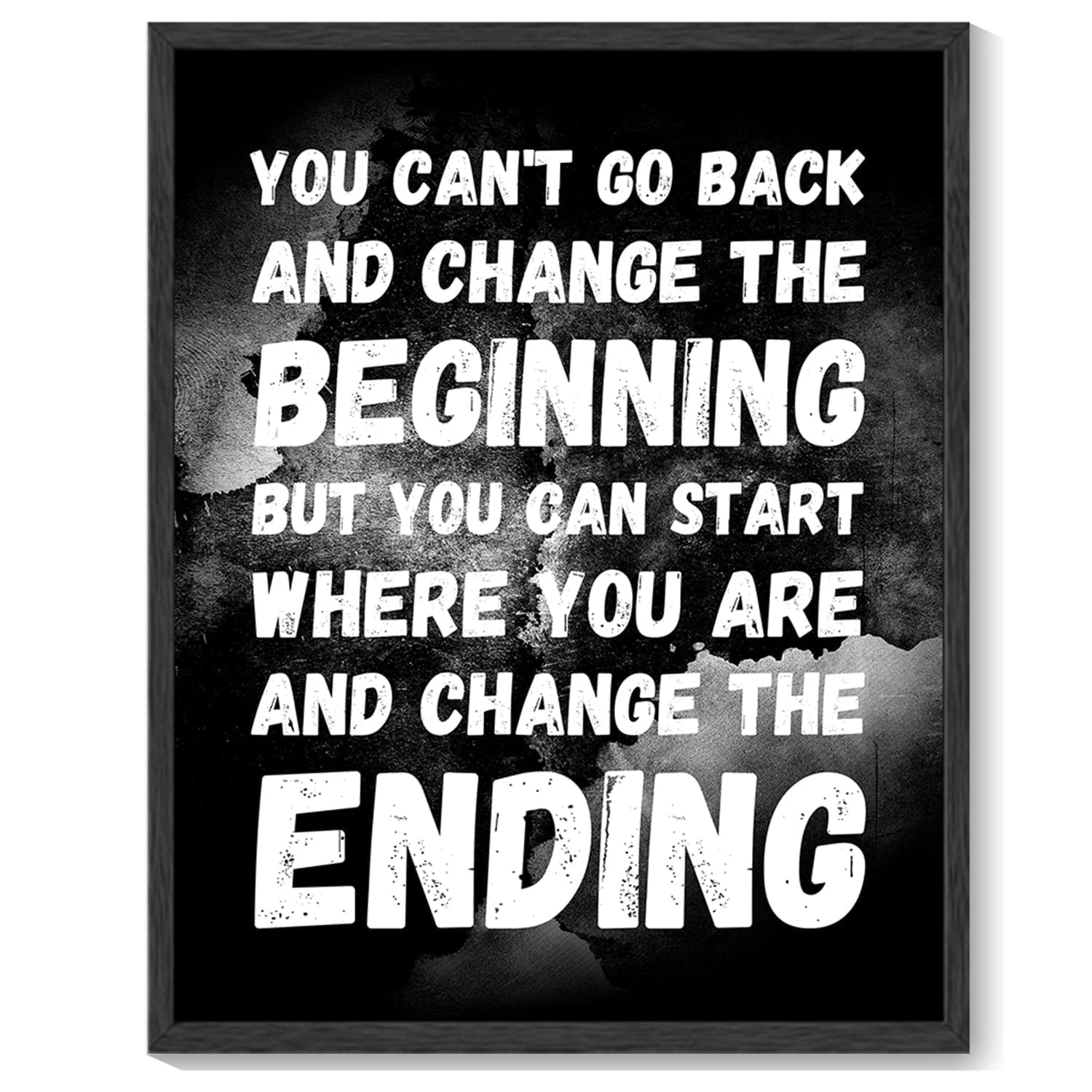 8x10in Black Framed Inspirational Wall Art You Can't Go Back Sayings ...