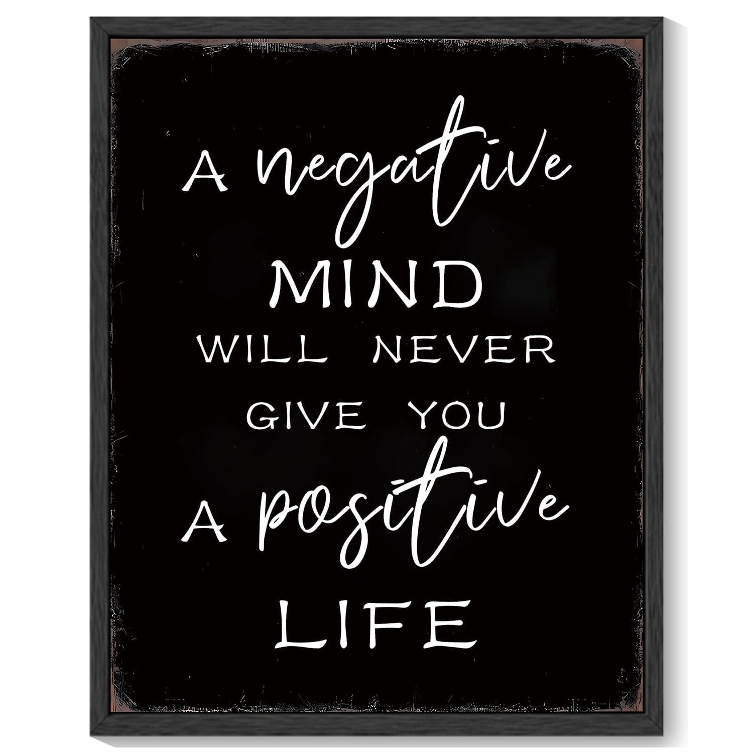 8x10in Black Framed Motivational Canvas Wall Art Inspirational Quote ...