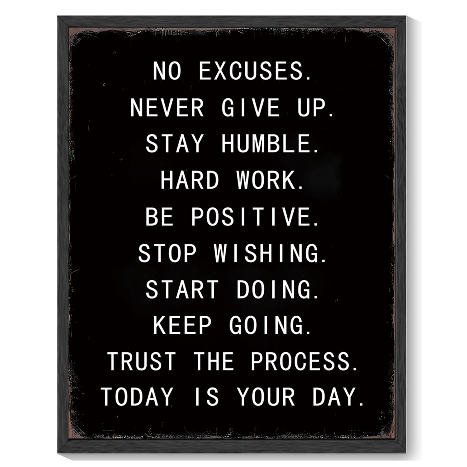 8x10in Black Framed Motivational Wall Decor Never Give Up Inspirational ...
