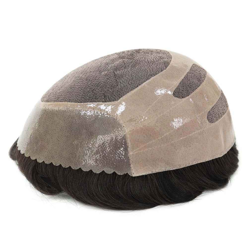 8x10in Fine Mono Center Poly with Gauze in front 100% Human Hair ...