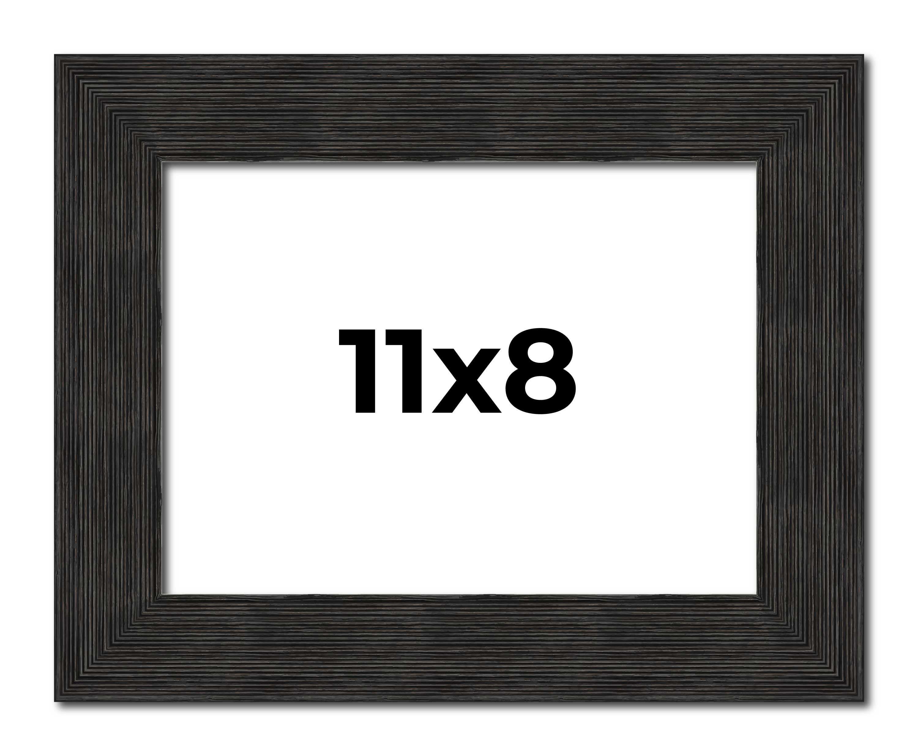 8x11 Contemporary Black Picture Frame - UV Acrylic, Foam Board Backing ...