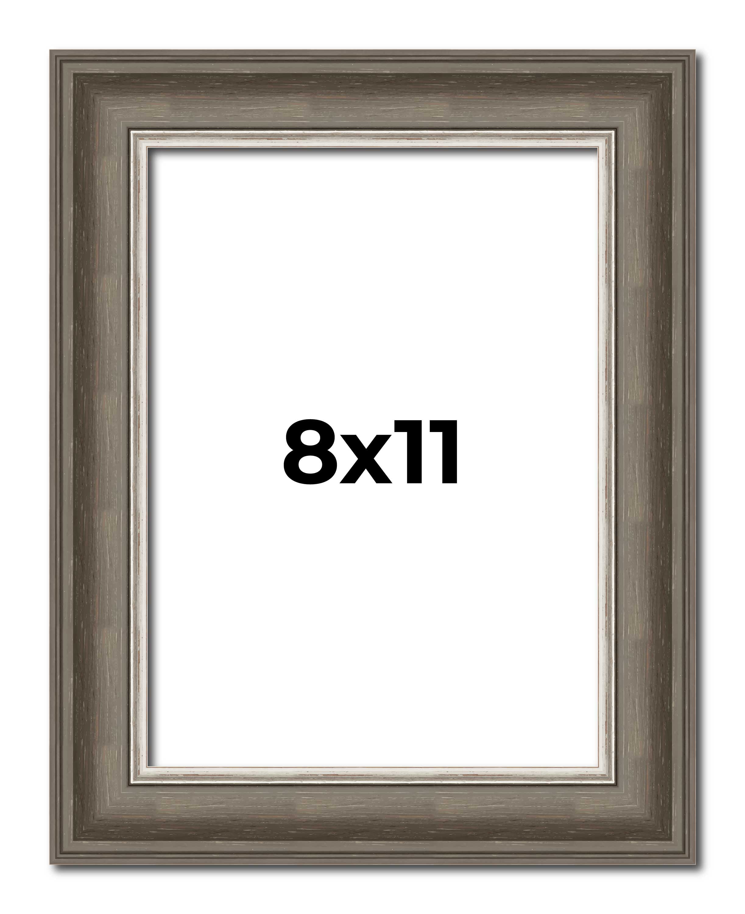 8x11 Frame Brown Solid Wood Picture Frame | 1.75 Inch Moulding Width ...