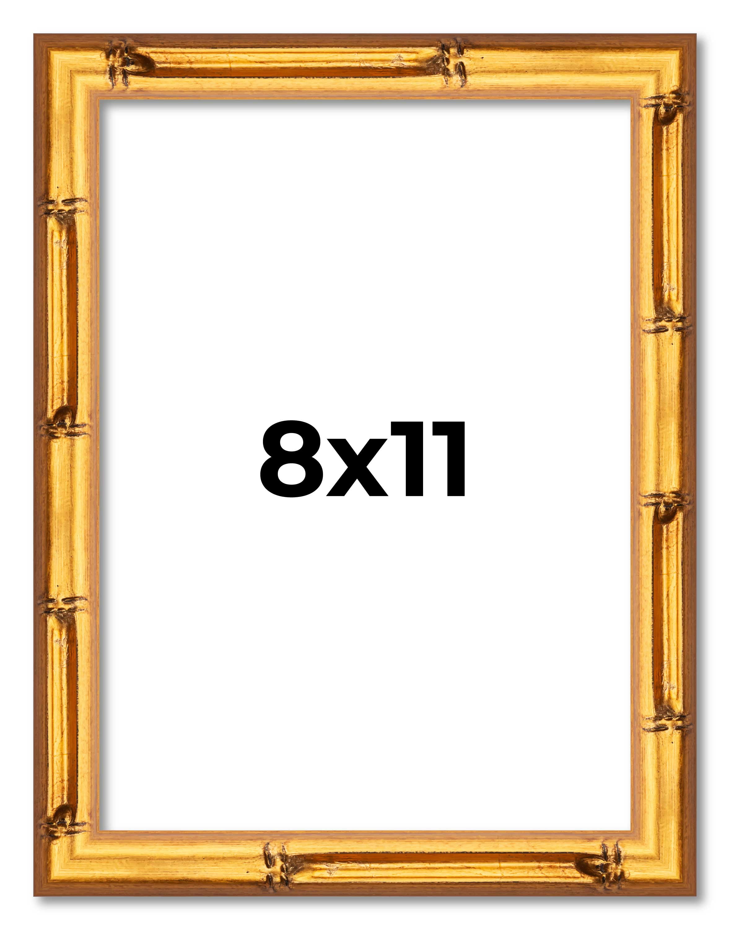 8x11 Frame Gold Bamboo Picture Frame - Complete Modern Photo Frame ...