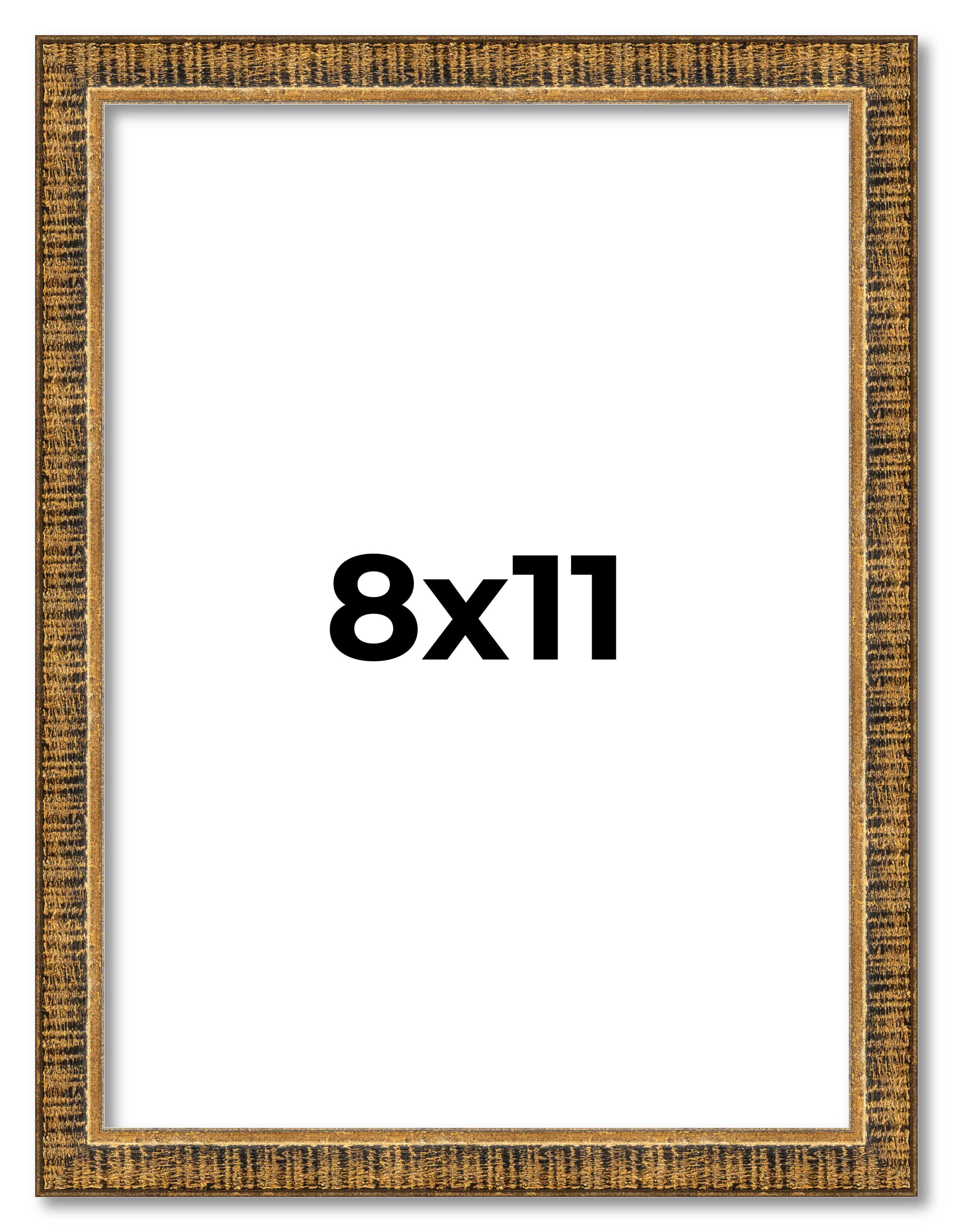8x11 Frame Gold Kingsley Distressed Solid Wood Picture Frame Width 0.75 ...