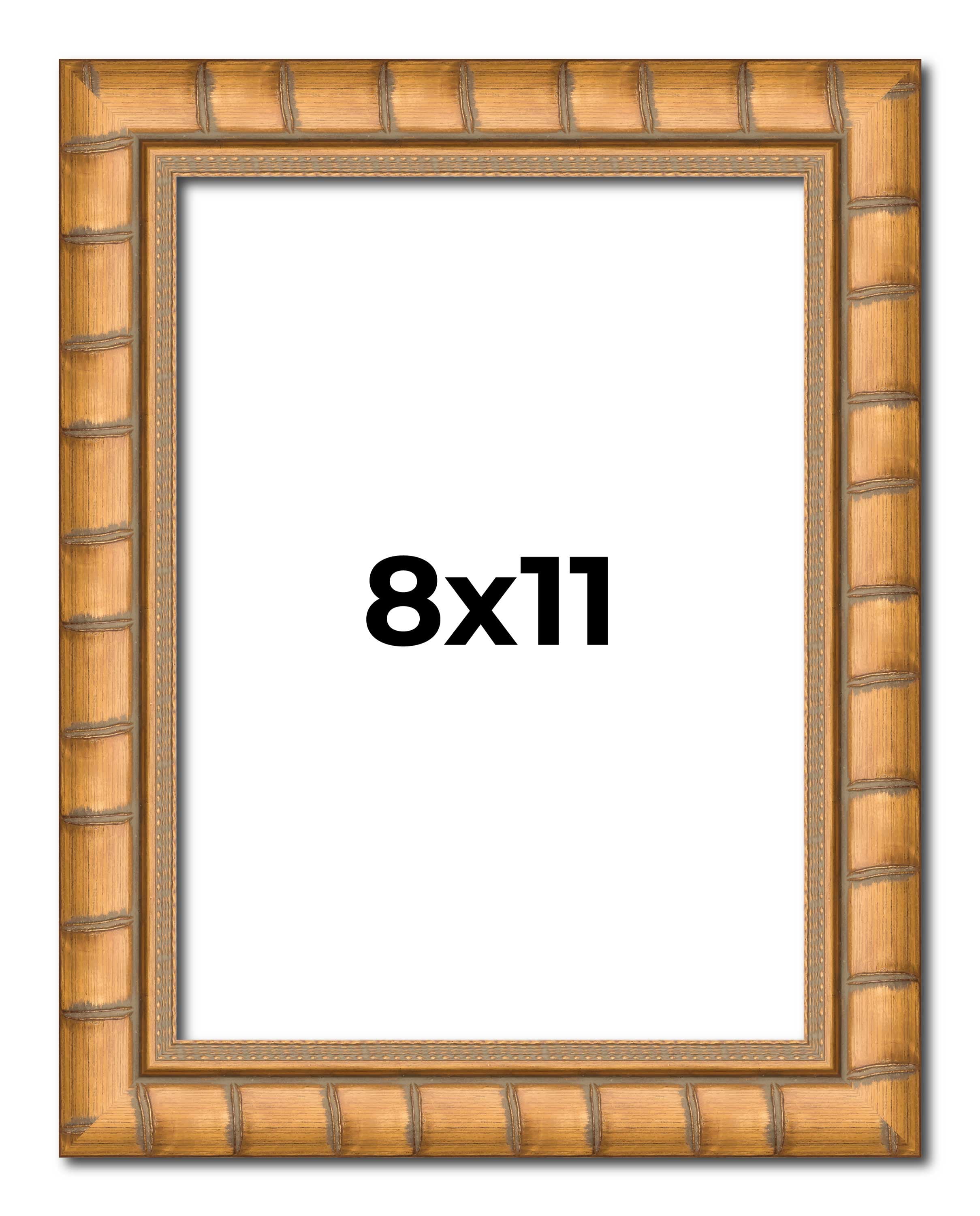 8x11 Frame Gold Real Wood Picture Frame Width 1.5 inches | Interior ...
