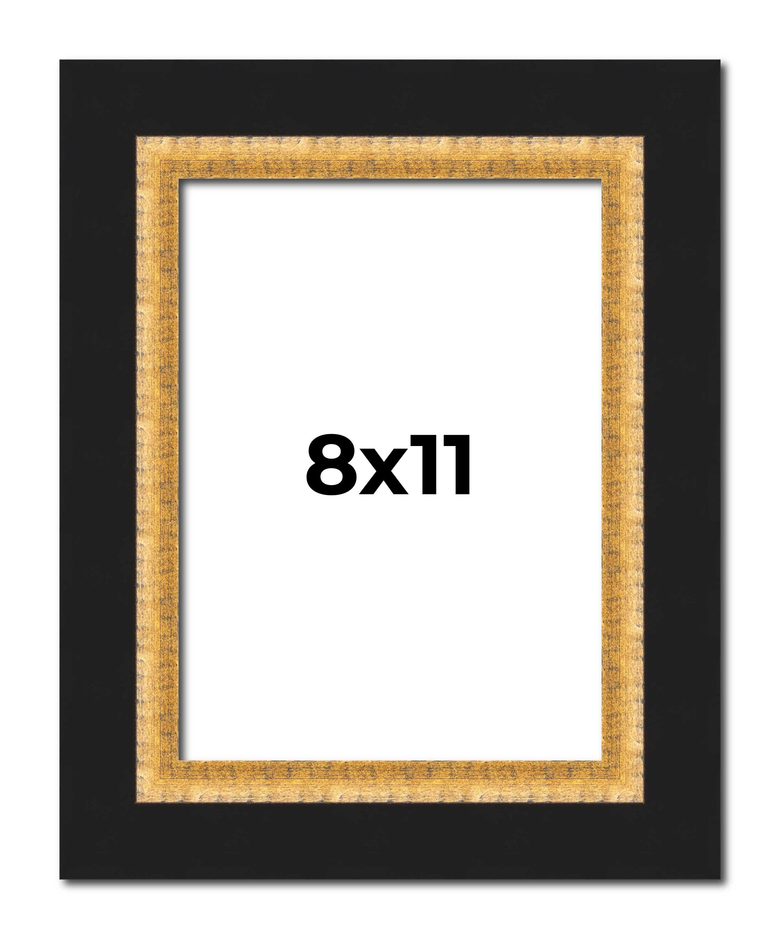 8x11 Frame Gold Real Wood Picture Frame Width 2.25 Inches | Interior ...