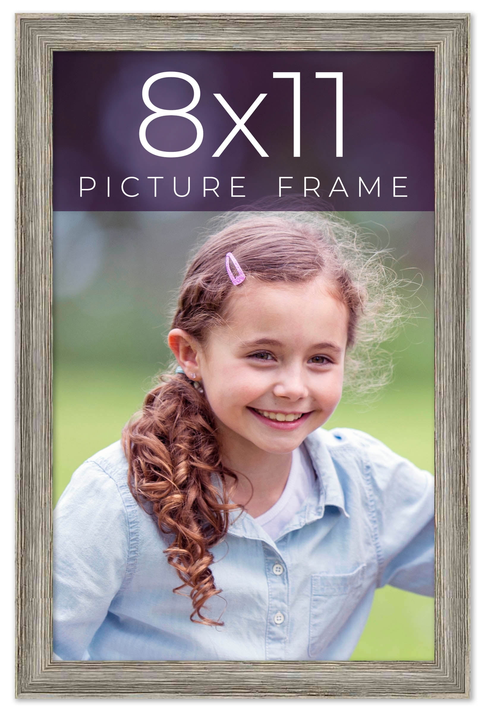 8x11 Frame Grey Real Wood Picture Frame Width 1 inches | Interior Frame ...