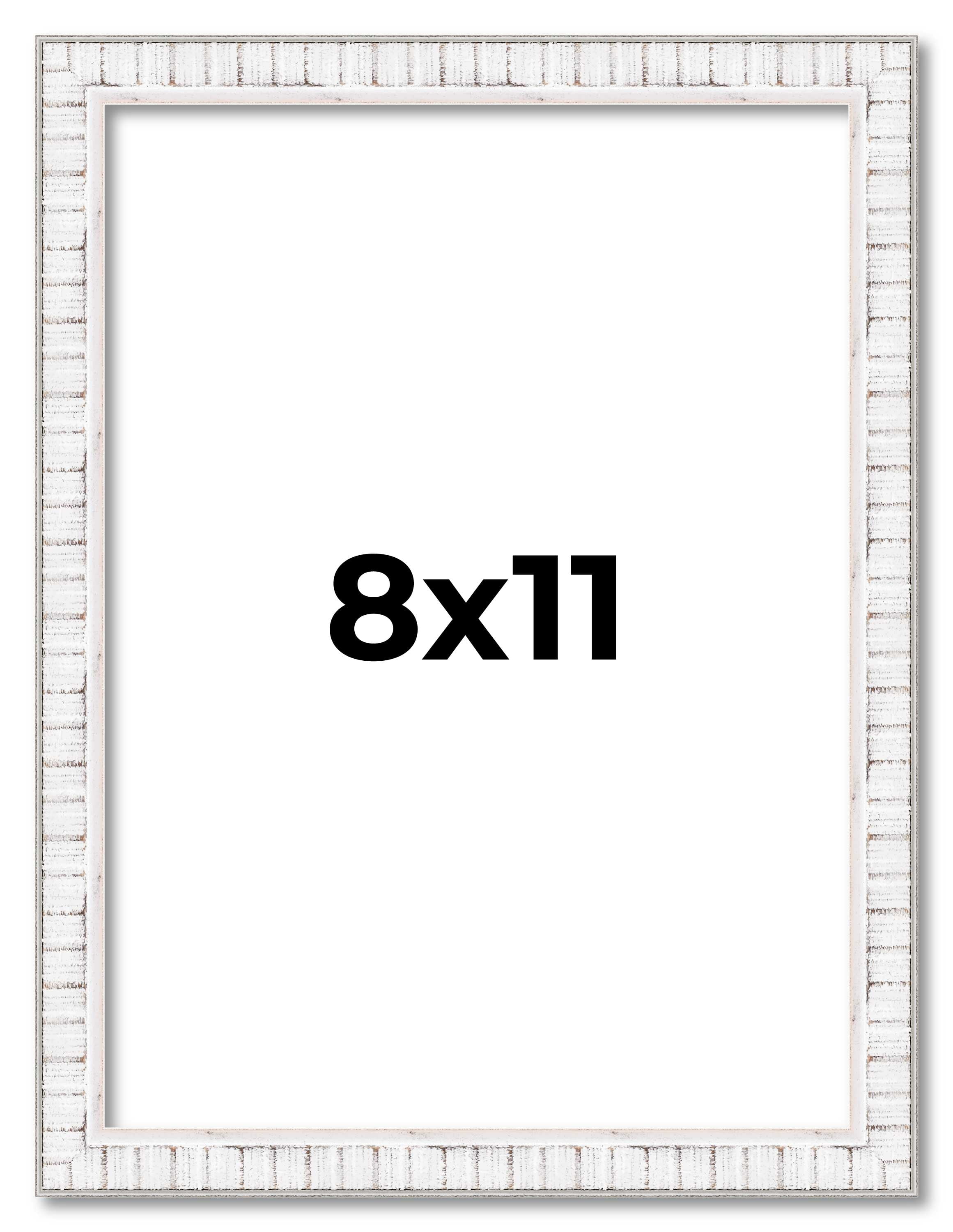 8x11 Frame White Scuffed Rustic Solid Wood Picture Frame | 0.75 Inch ...