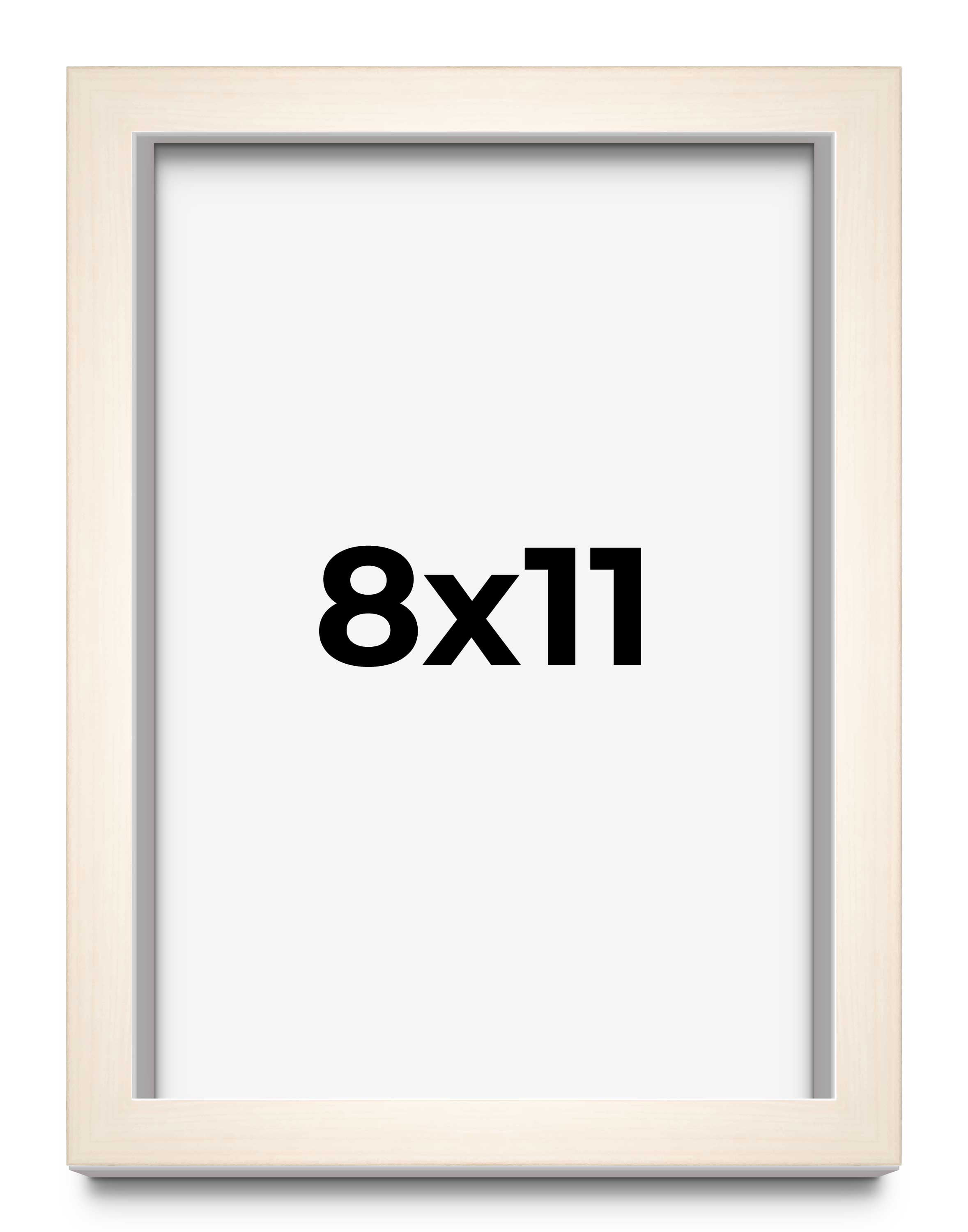 8x11 Frame White Wash Solid Wood Picture Frame | 0.75 Inch Moulding ...