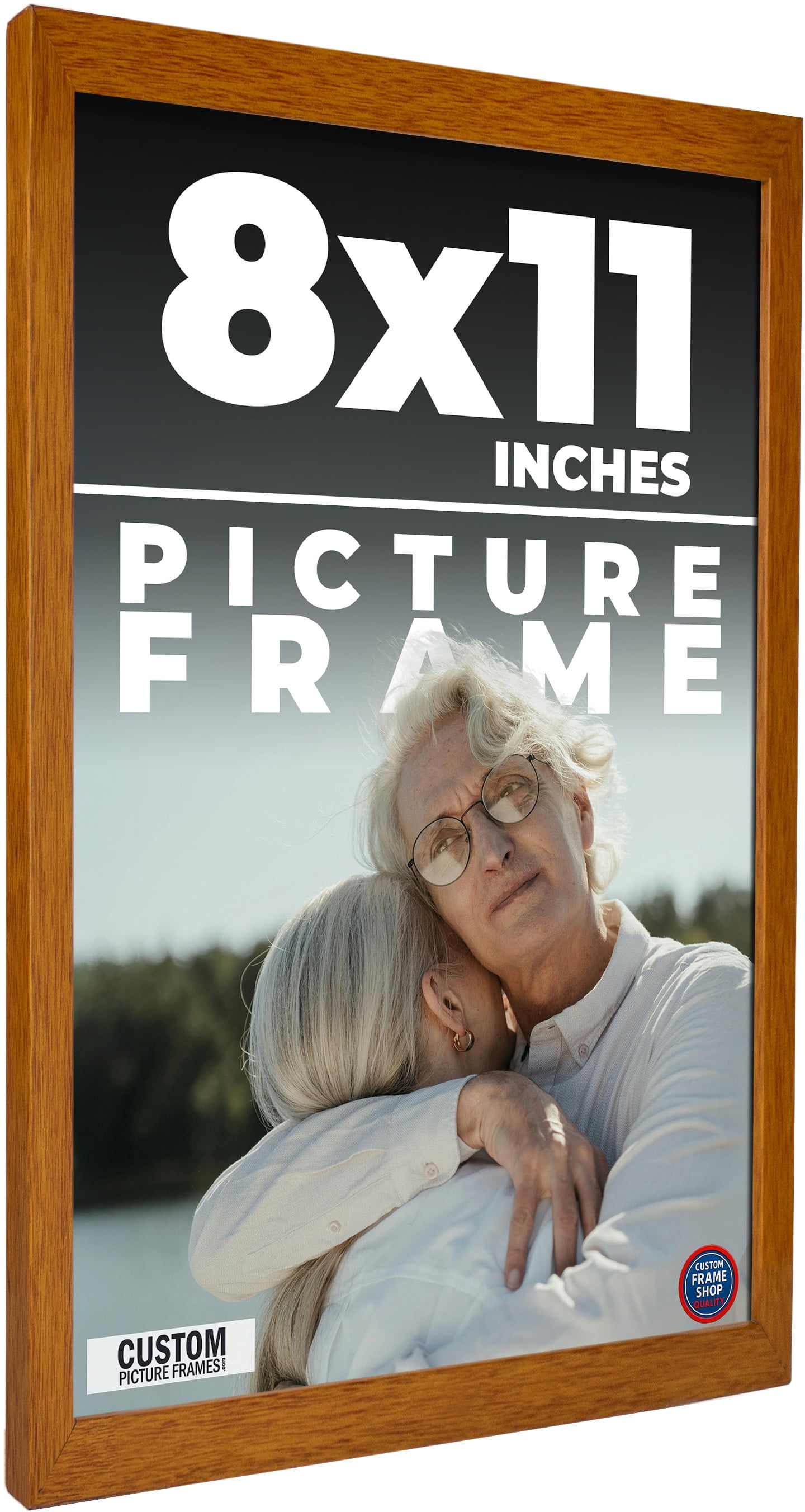 8x11 Honey Brown Real Wood Picture Frame Width 0.75 inches | Interior ...