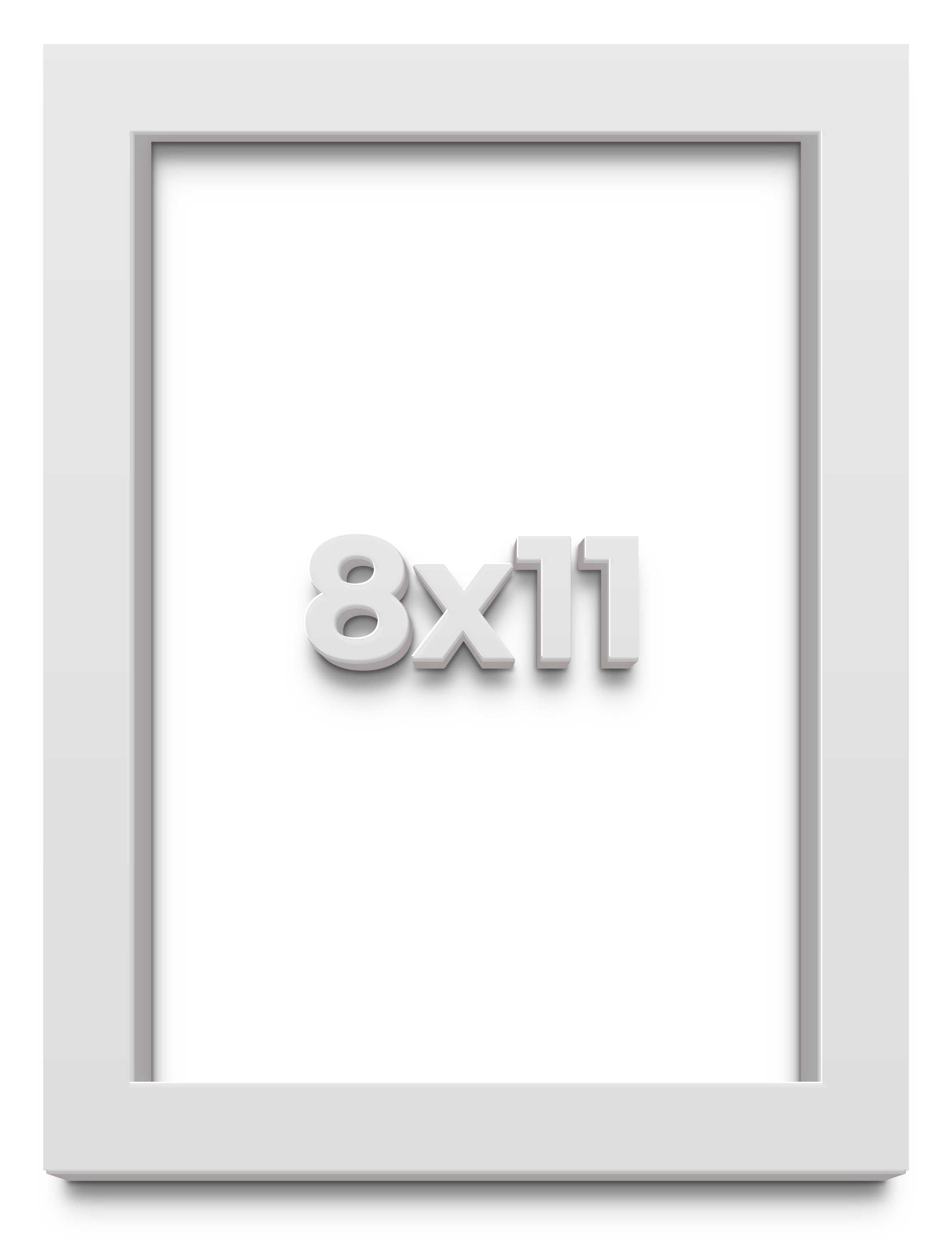 8x11 Shadow Box High Gloss White Display Frame | 1.625 Inches Deep | 1 ...