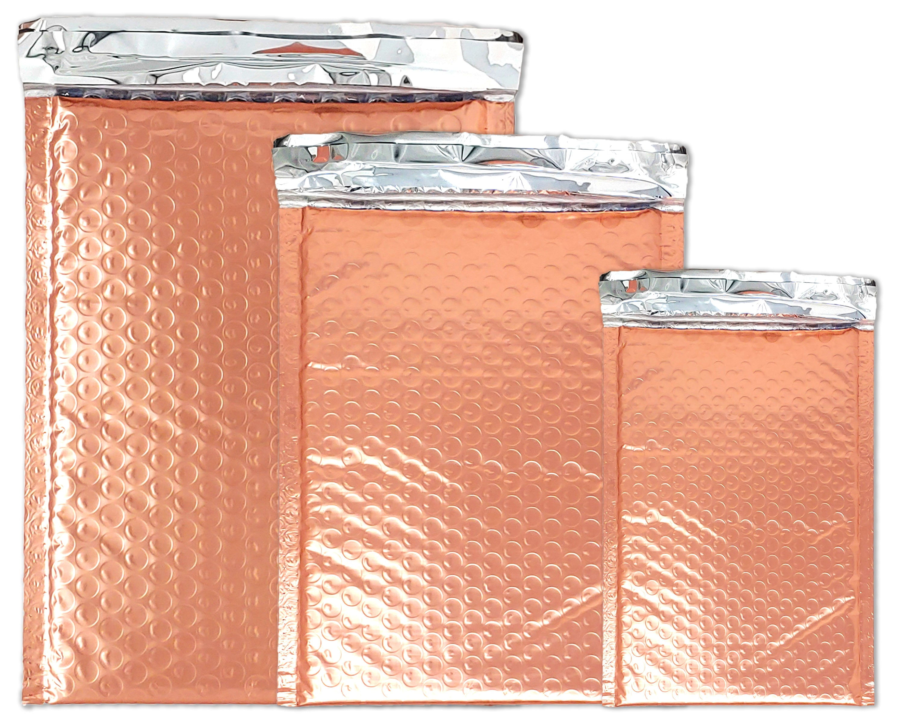 8x12, 6x10, 4x8" Assorted Sunset Peach Metallic Bubble Mailers ...