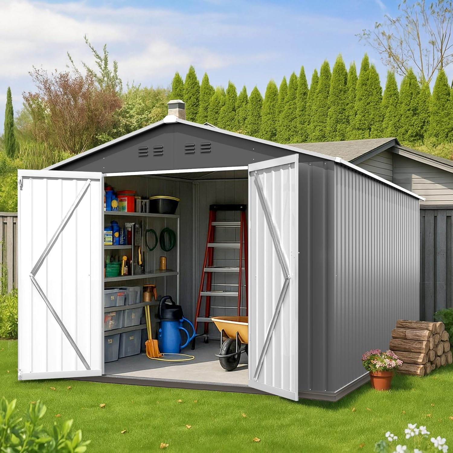 Pent Garden MCombo Outdoor Storage Cabinet, Garden Storage Shed ...